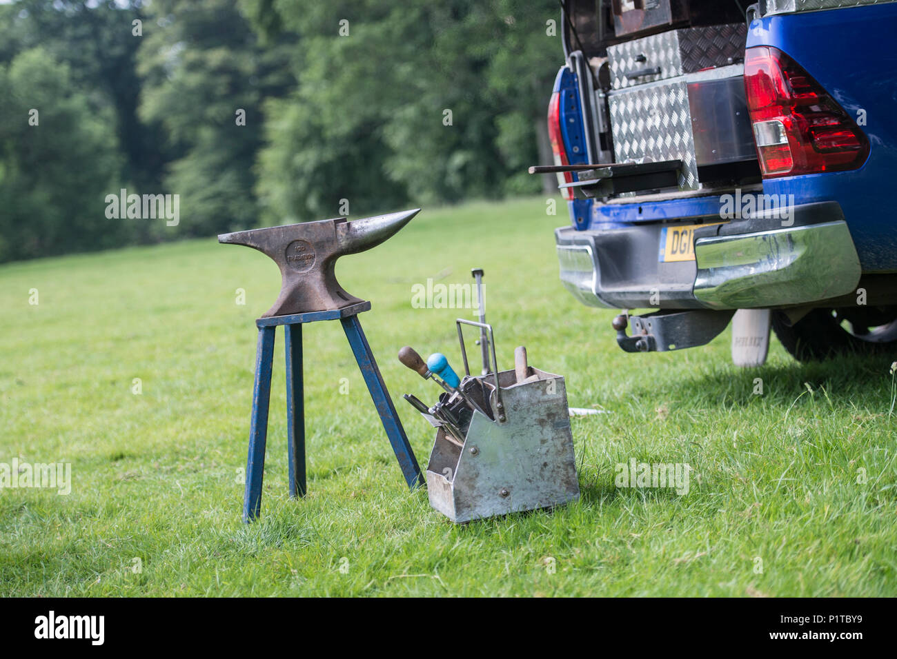 farriers tools and anvil Stock Photo - Alamy