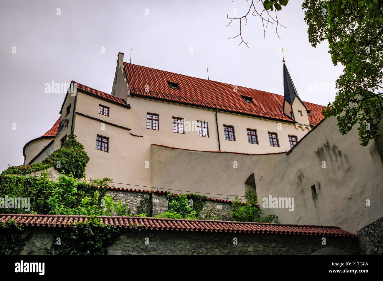 The High Castle (Hohes Schloss) in the historic old town of Füssen, a ...