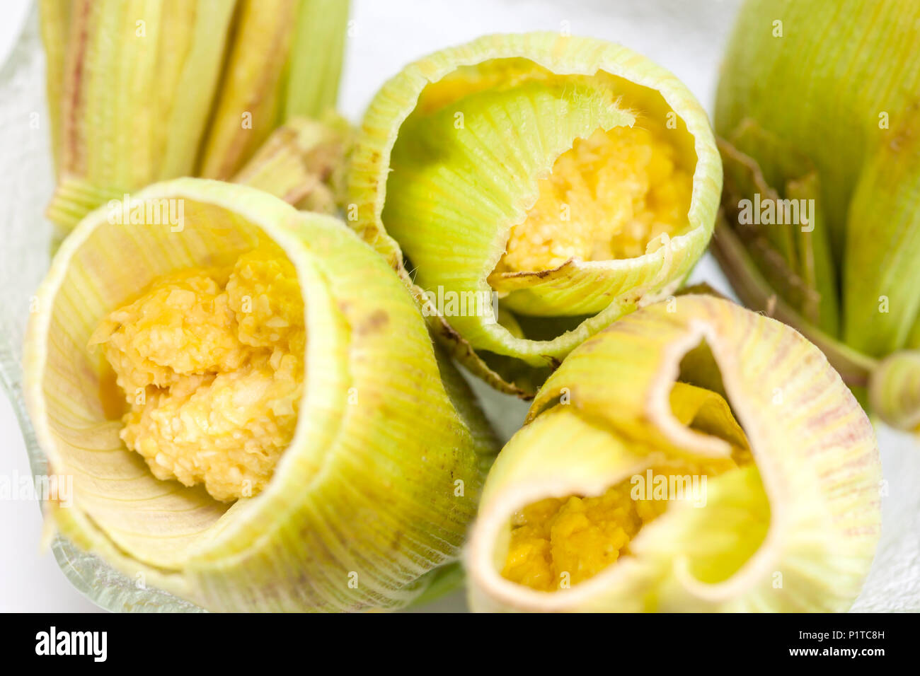 Colombian Sweet Corn Wrap Preparation Stock Photo - Alamy