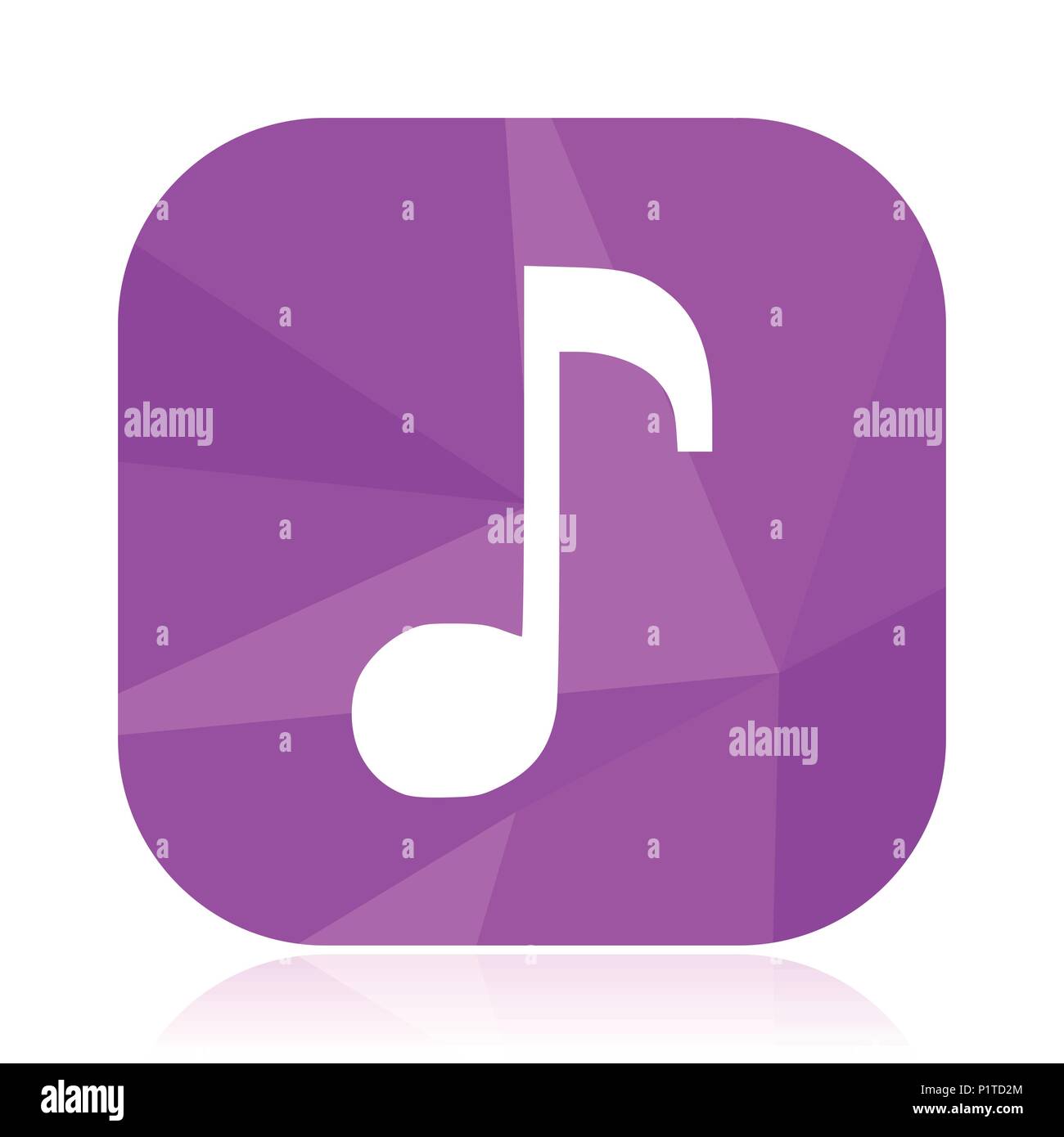 Music flat vector icon. violet web button. internet square sign. modern ...