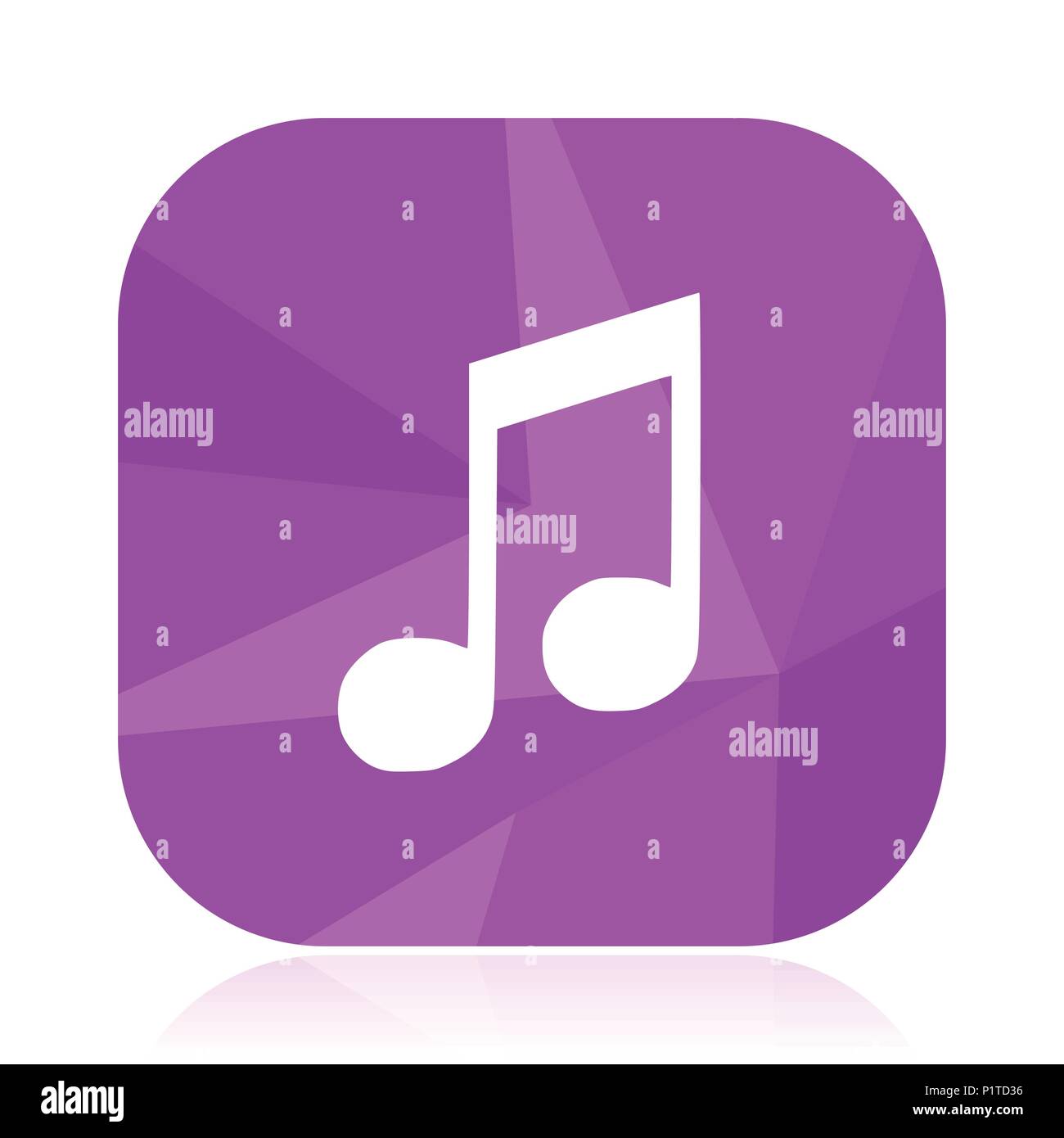 Music flat vector icon. violet web button. internet square sign. modern ...
