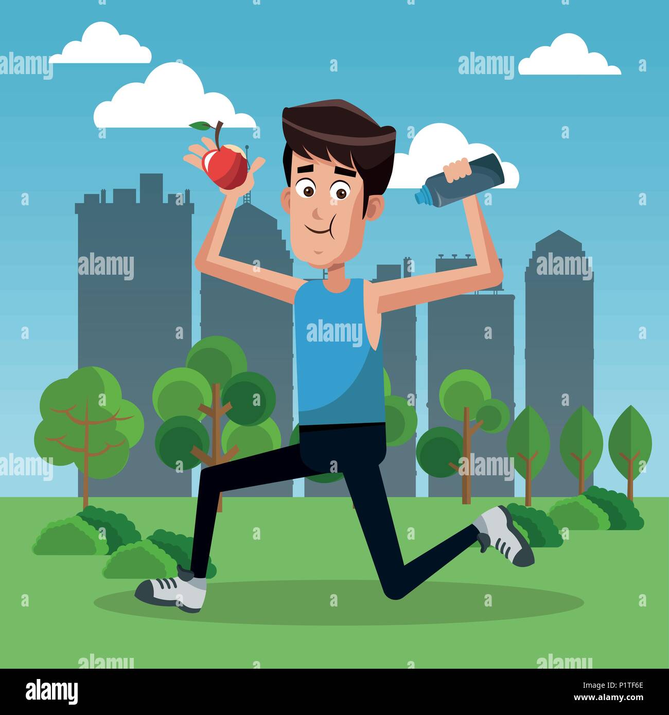 Young man healthy lifestyle cartoon Stock Vector Image & Art - Alamy