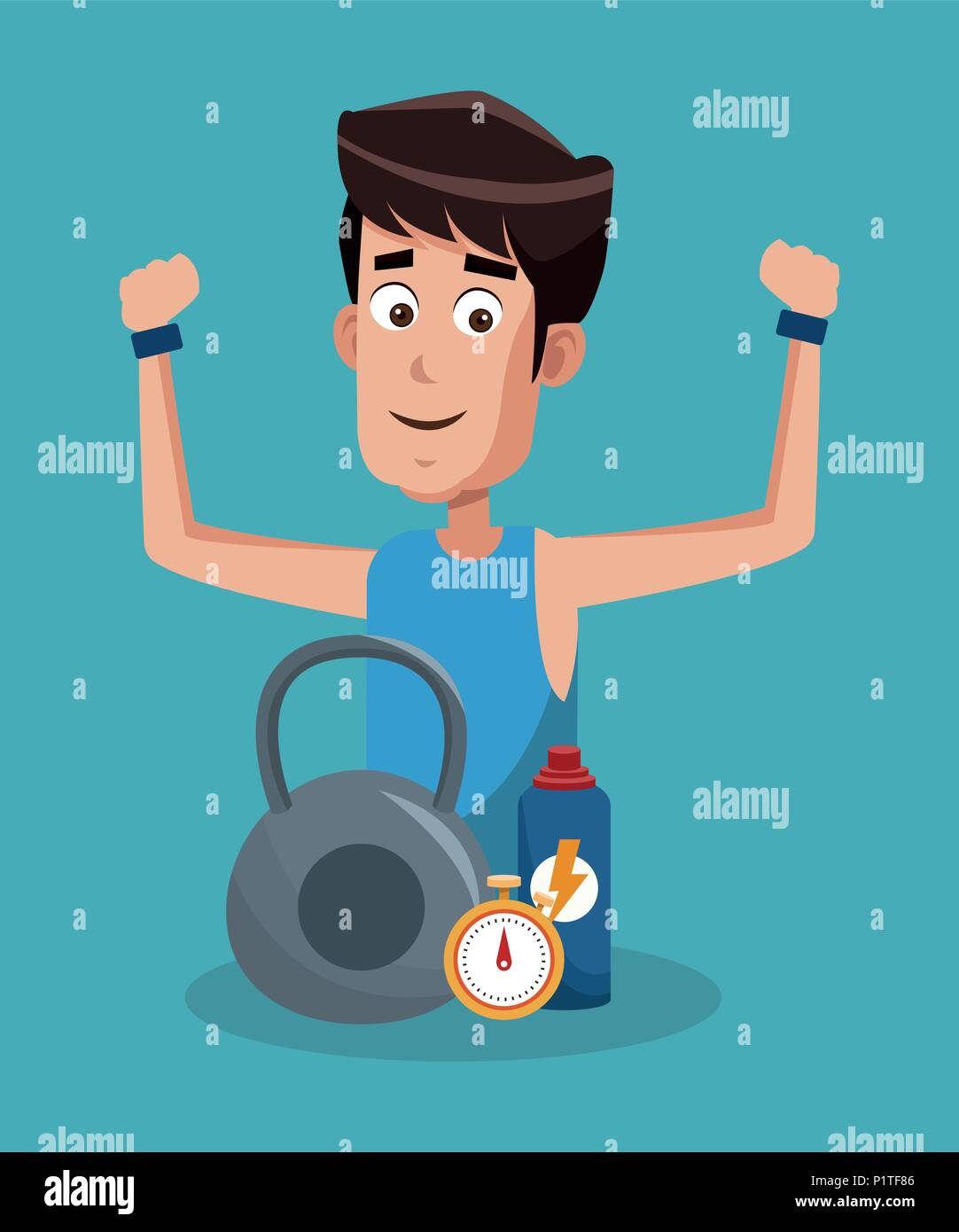 Young man healthy lifestyle cartoon Stock Vector Image & Art - Alamy