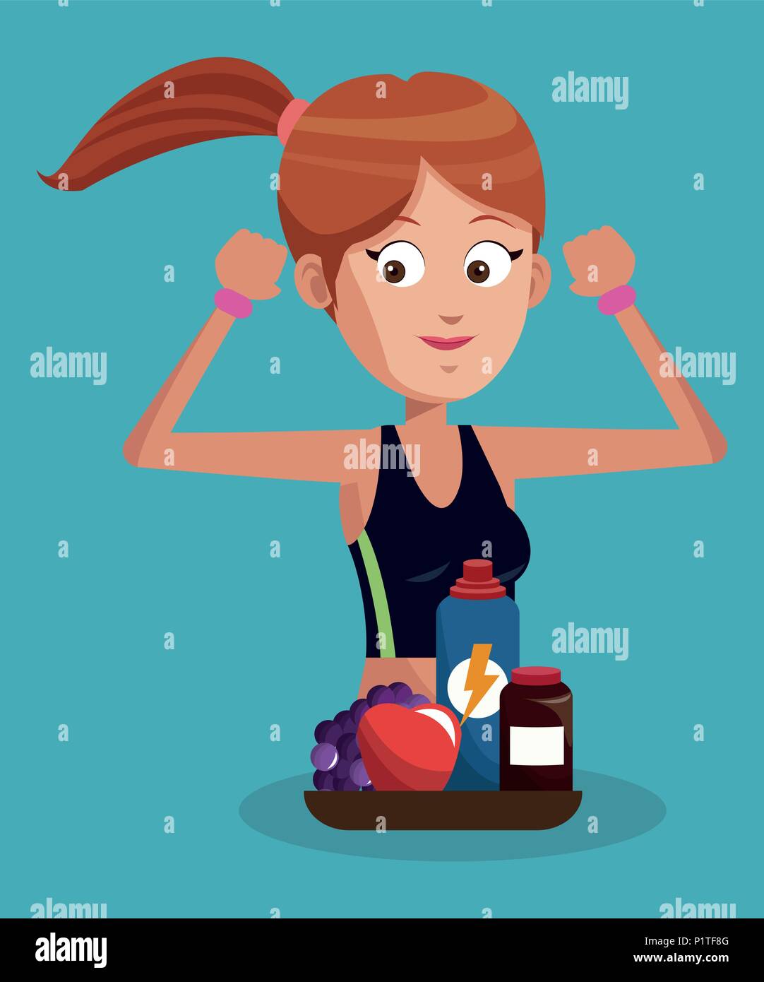 Cartoon Healthy Girl