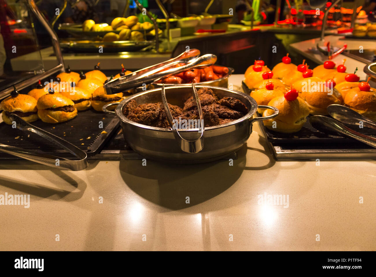Dining Room Buffet aboard the luxury abstract cruise ship Stock Photo ...