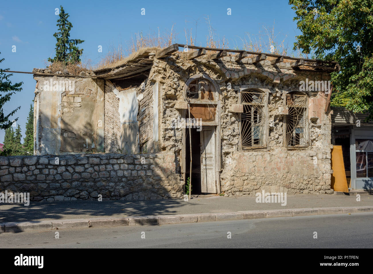 Abandoned and falling apart house in Stepanakert, Republic of Artsakh ...