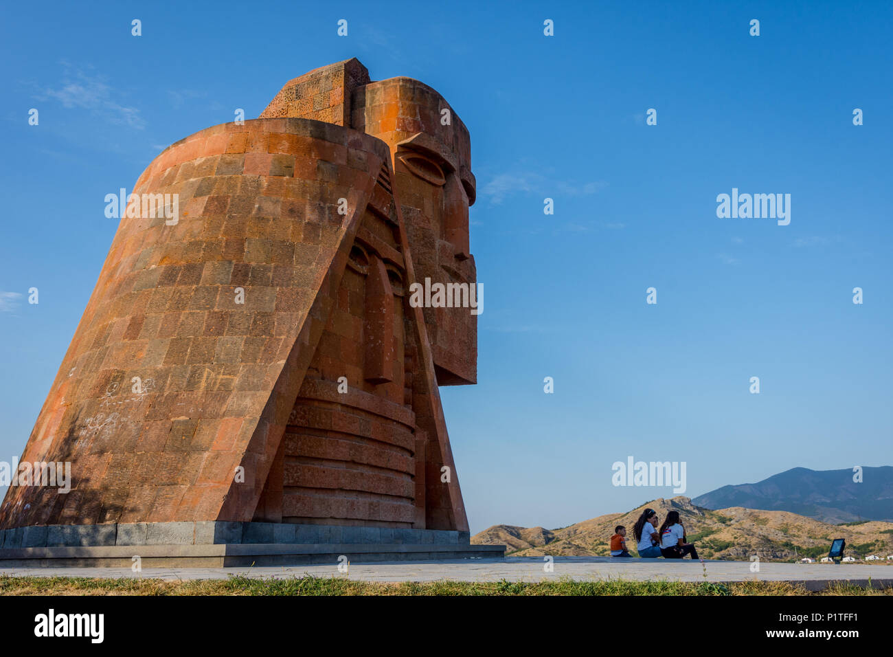 The symbol of Artsakh – the statue “We and our mountains”, Stepanakert ...