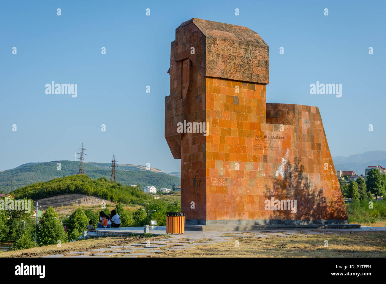 The symbol of Artsakh – the statue “We and our mountains”, Stepanakert ...