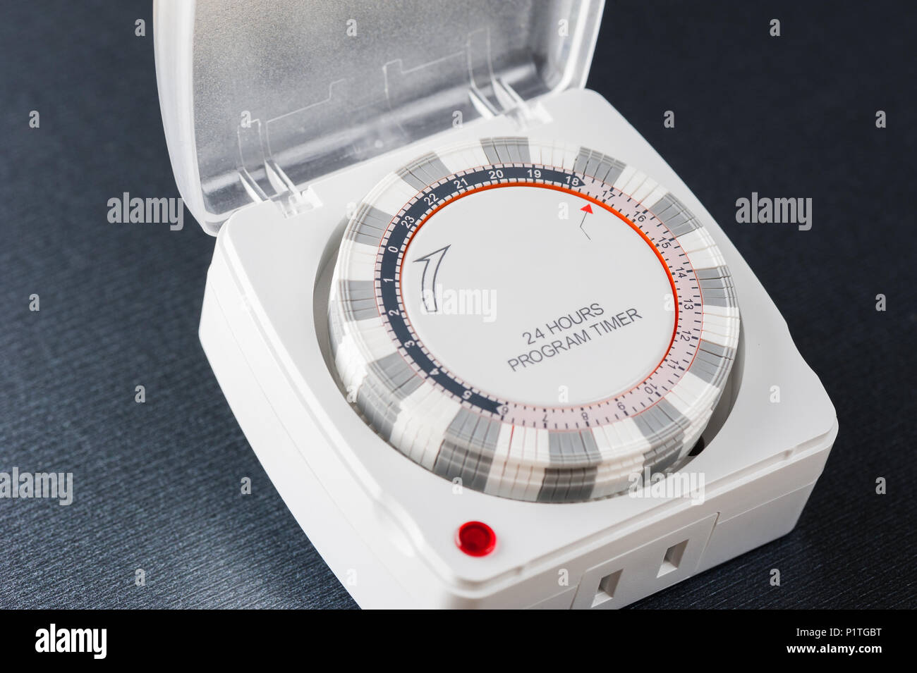 electrical socket with 24 hours program timer Stock Photo - Alamy