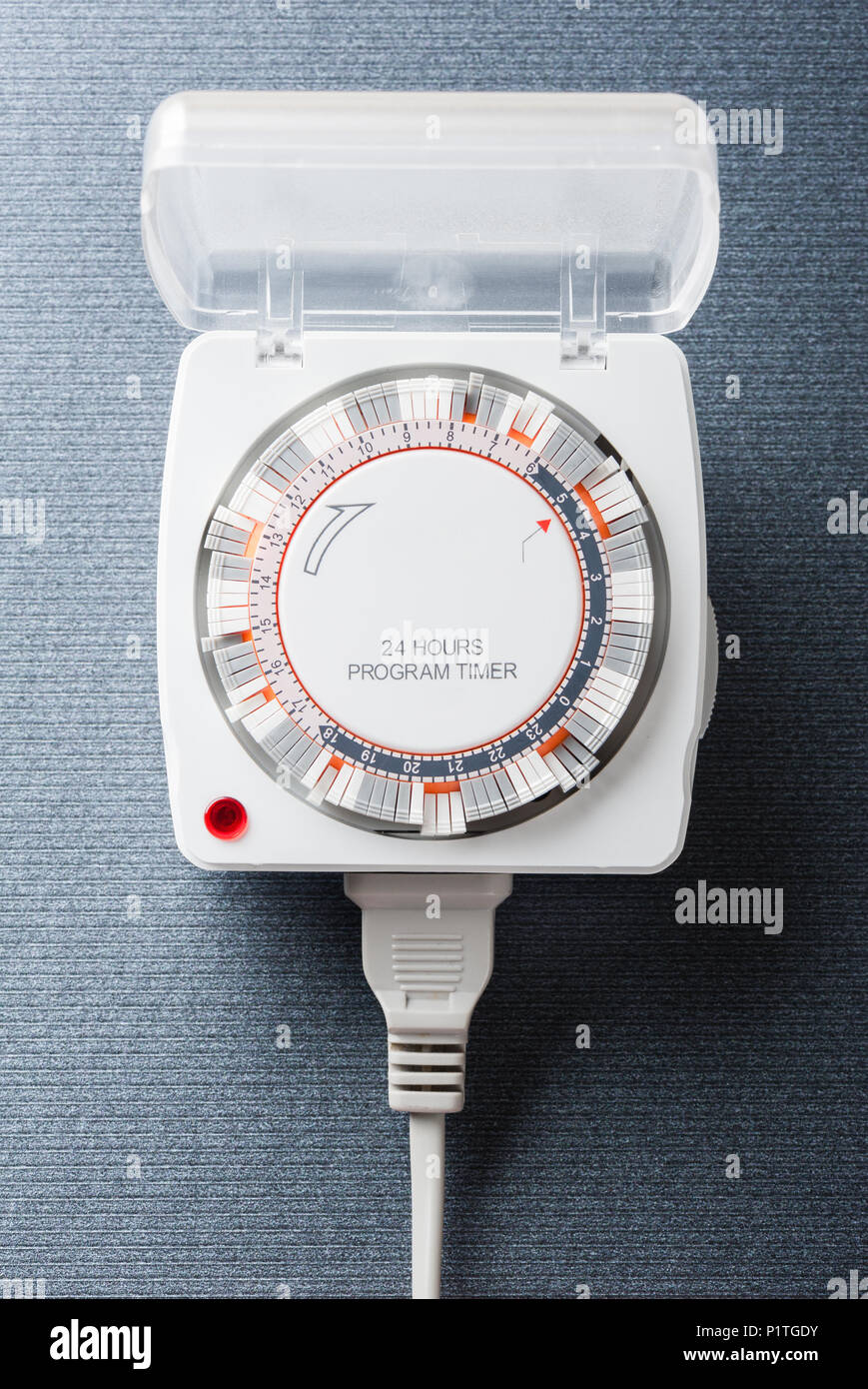 electrical socket with 24 hours program timer Stock Photo - Alamy