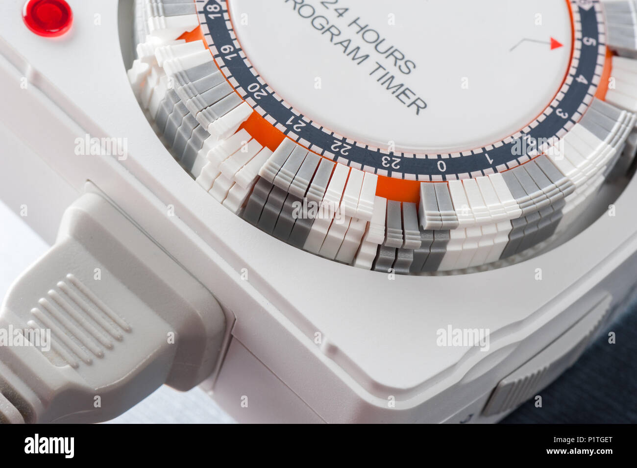 electrical socket with 24 hours program timer Stock Photo - Alamy