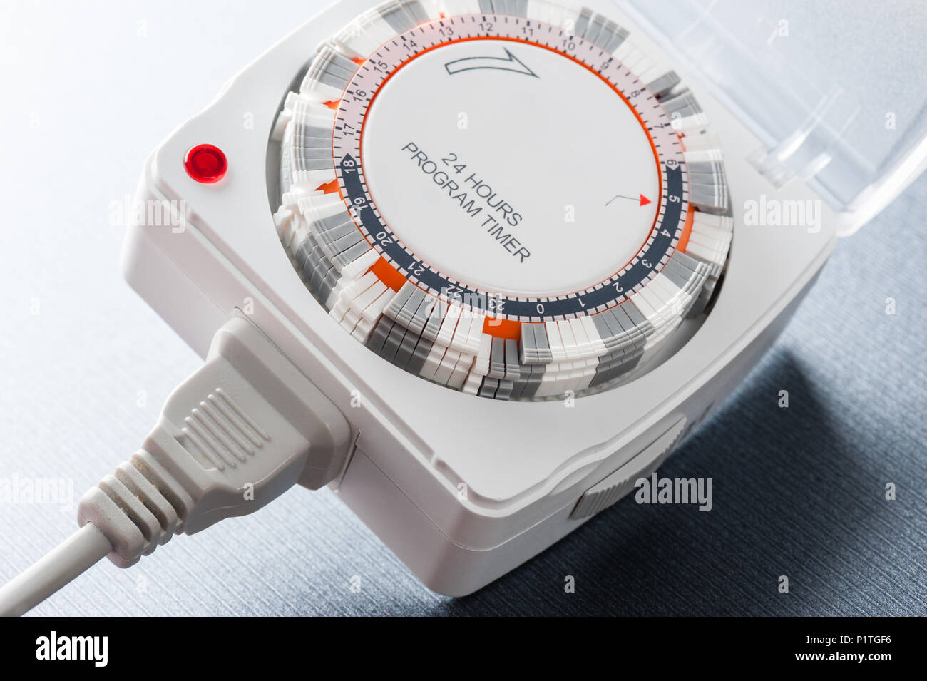 electrical socket with 24 hours program timer Stock Photo - Alamy