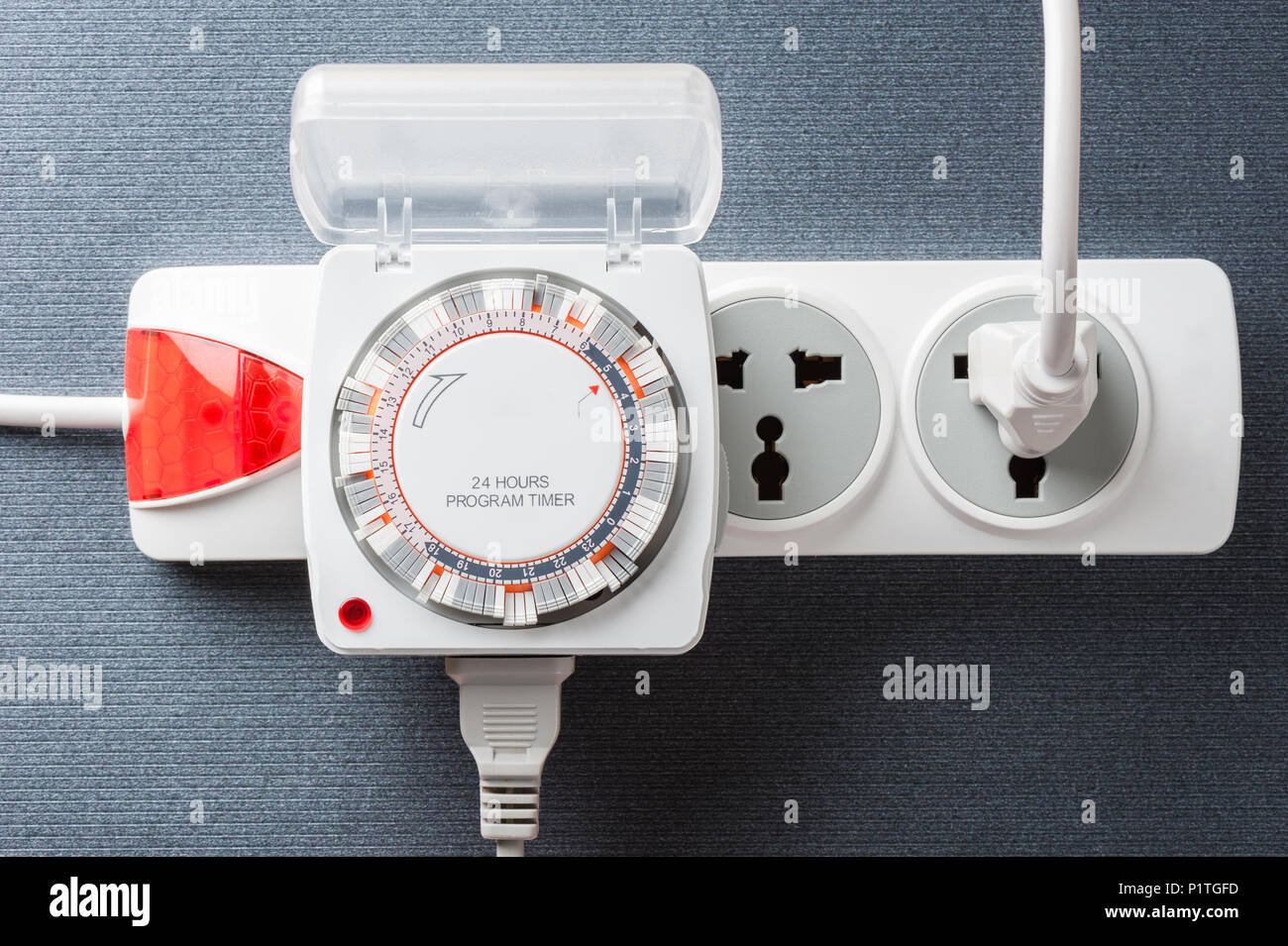 electrical socket with 24 hours program timer Stock Photo - Alamy