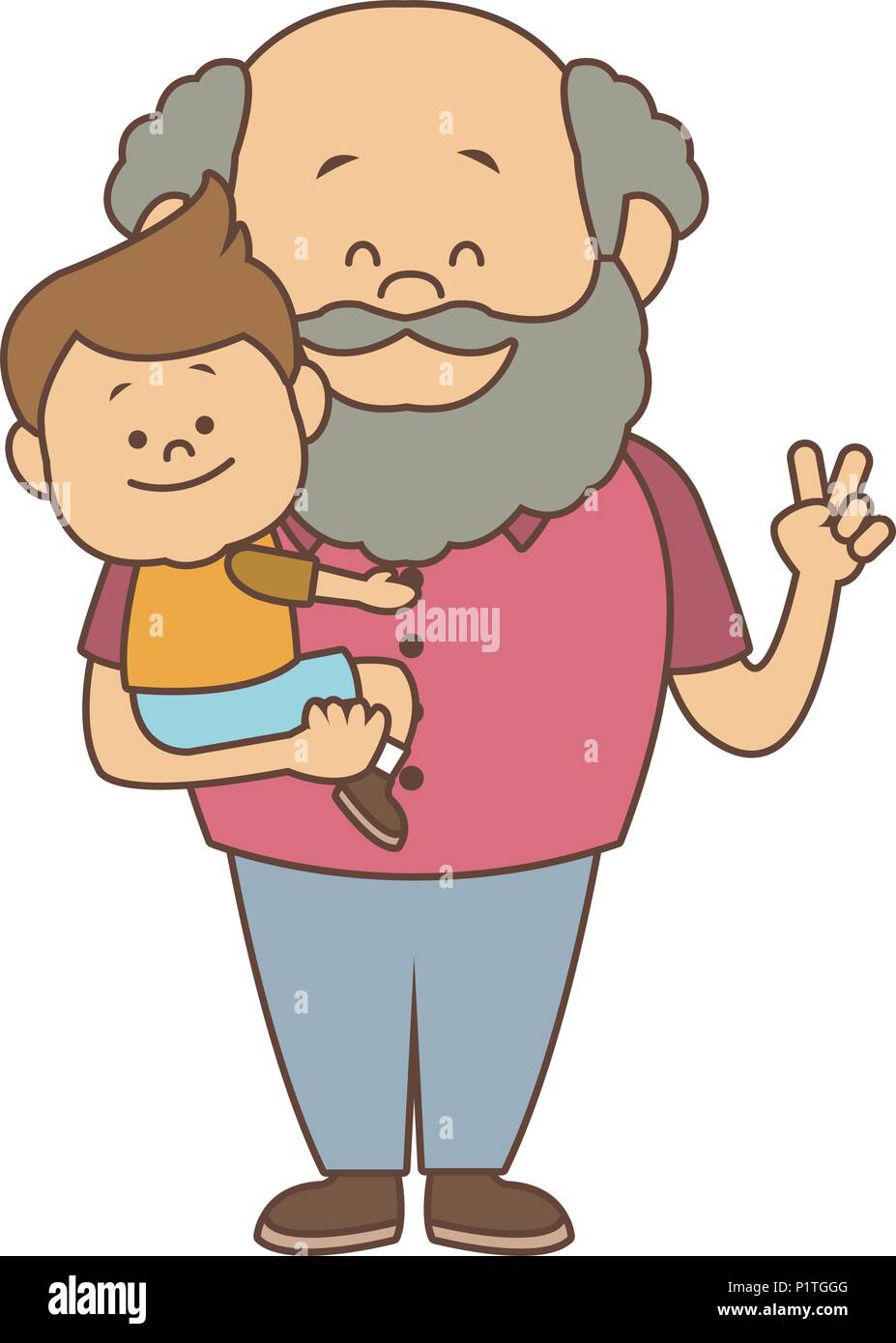 Cute grandfather with grandson Stock Vector Image & Art - Alamy