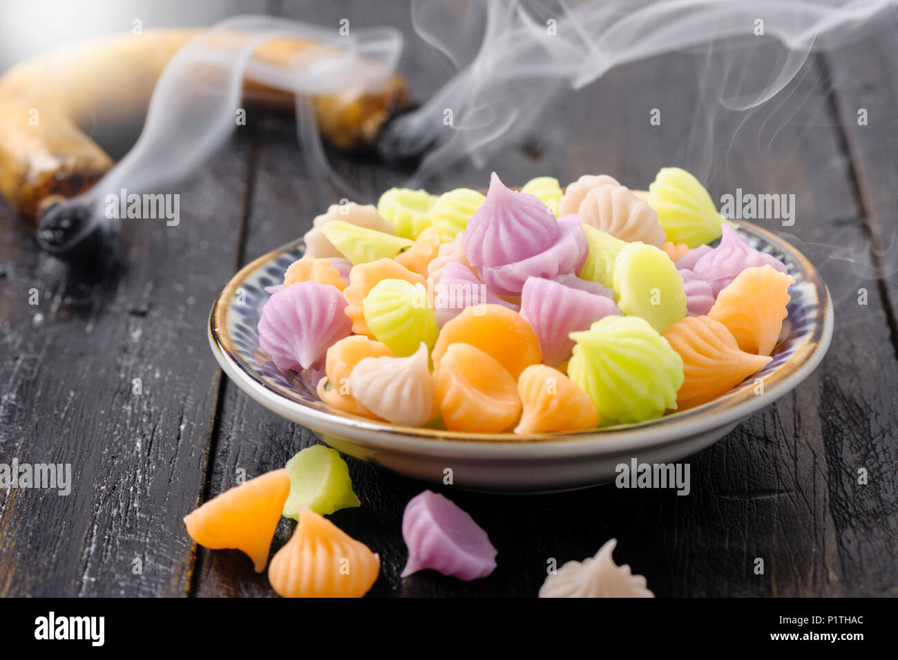 Aalaw or Alua, Thai traditional candy sweet dessert Stock Photo - Alamy