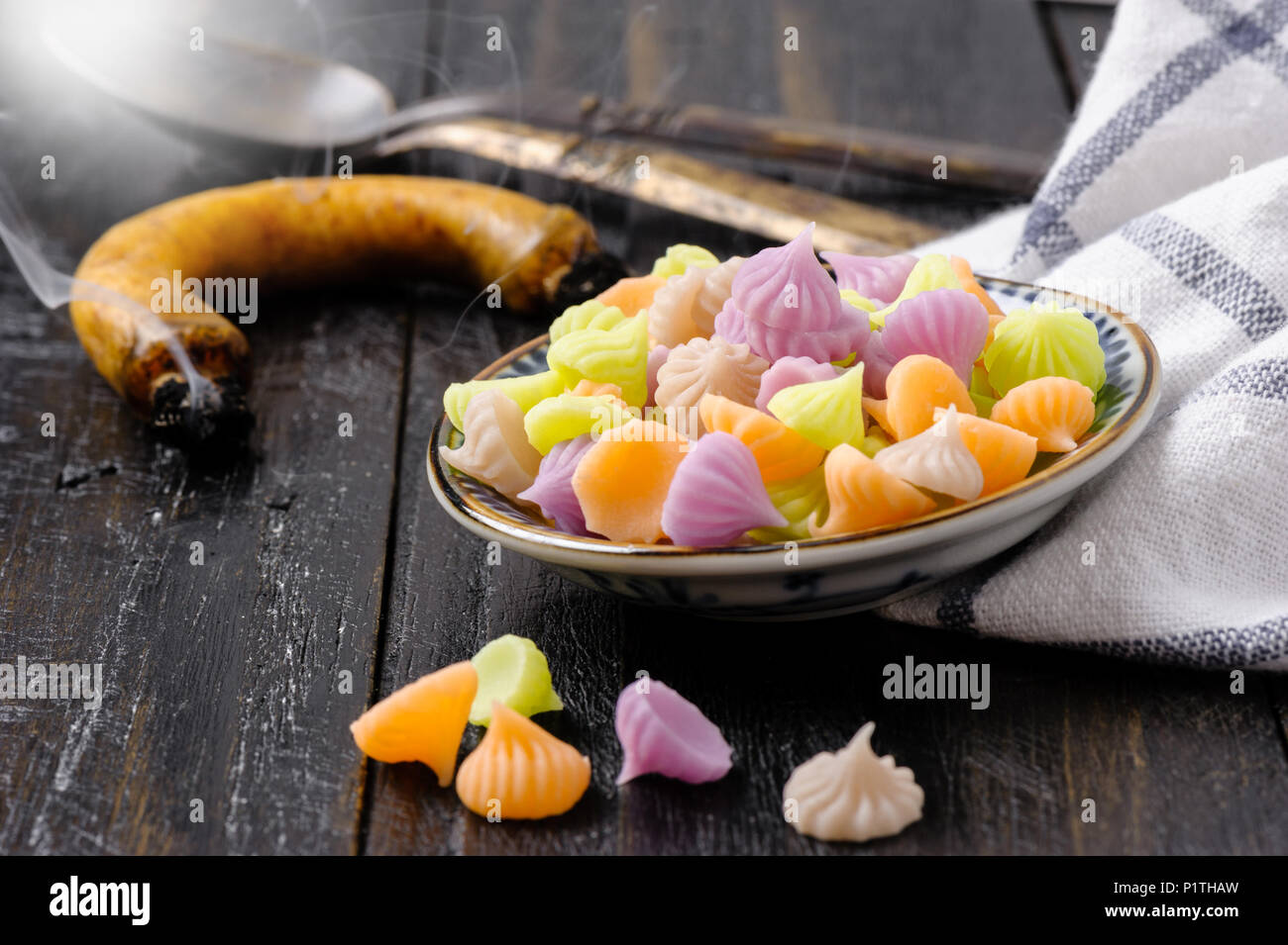 Aalaw or Alua, Thai traditional candy sweet dessert Stock Photo - Alamy