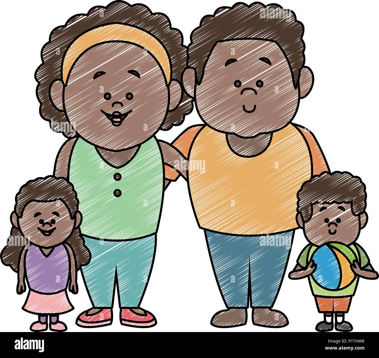 Cute family cartoon scribble Stock Vector Image & Art - Alamy