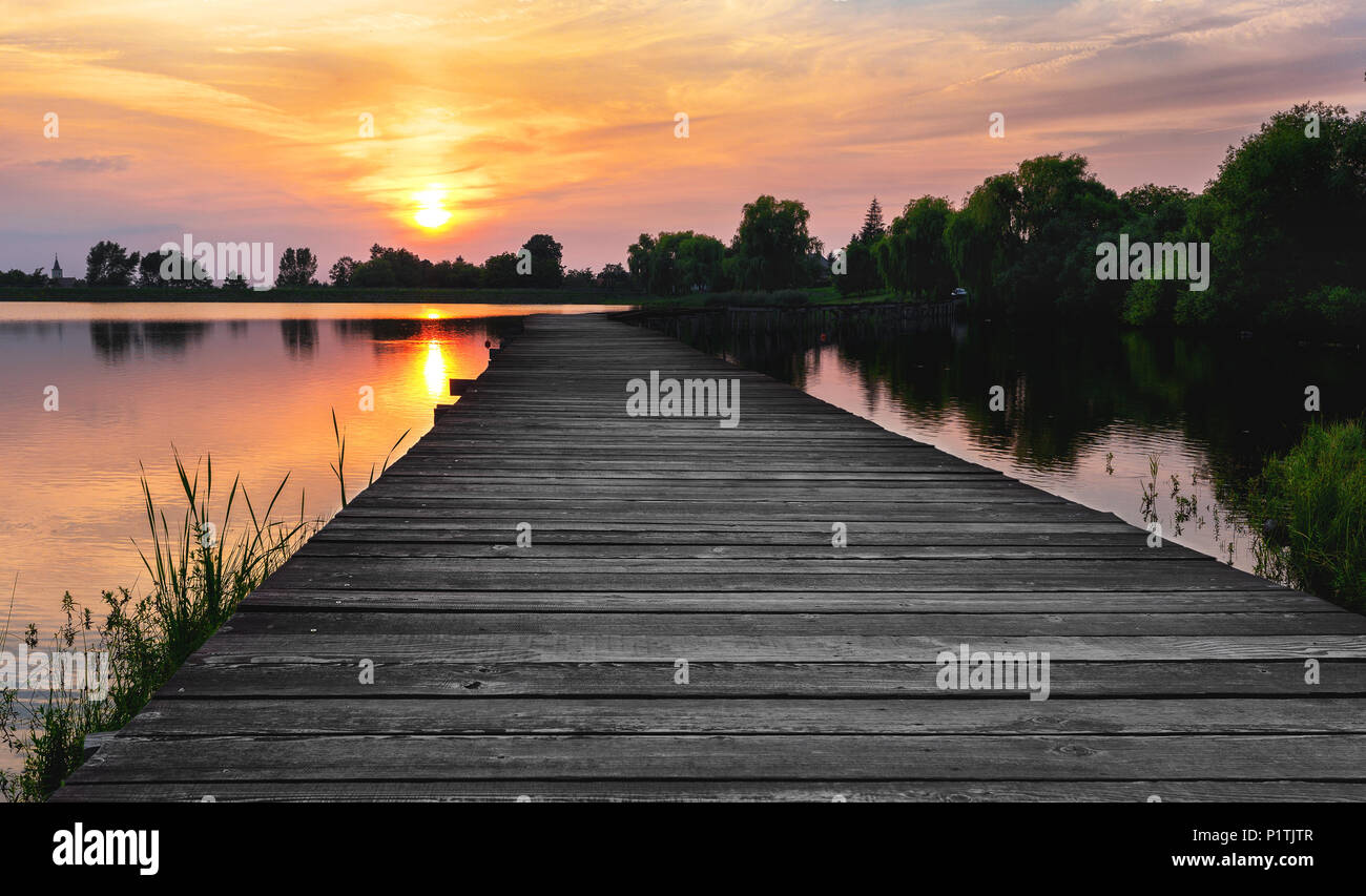 Green path over lake hi-res stock photography and images - Alamy
