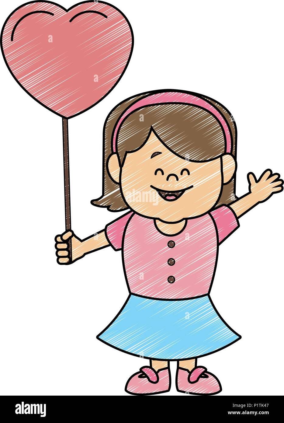 Cute girl cartoon scribble Stock Vector Image & Art - Alamy