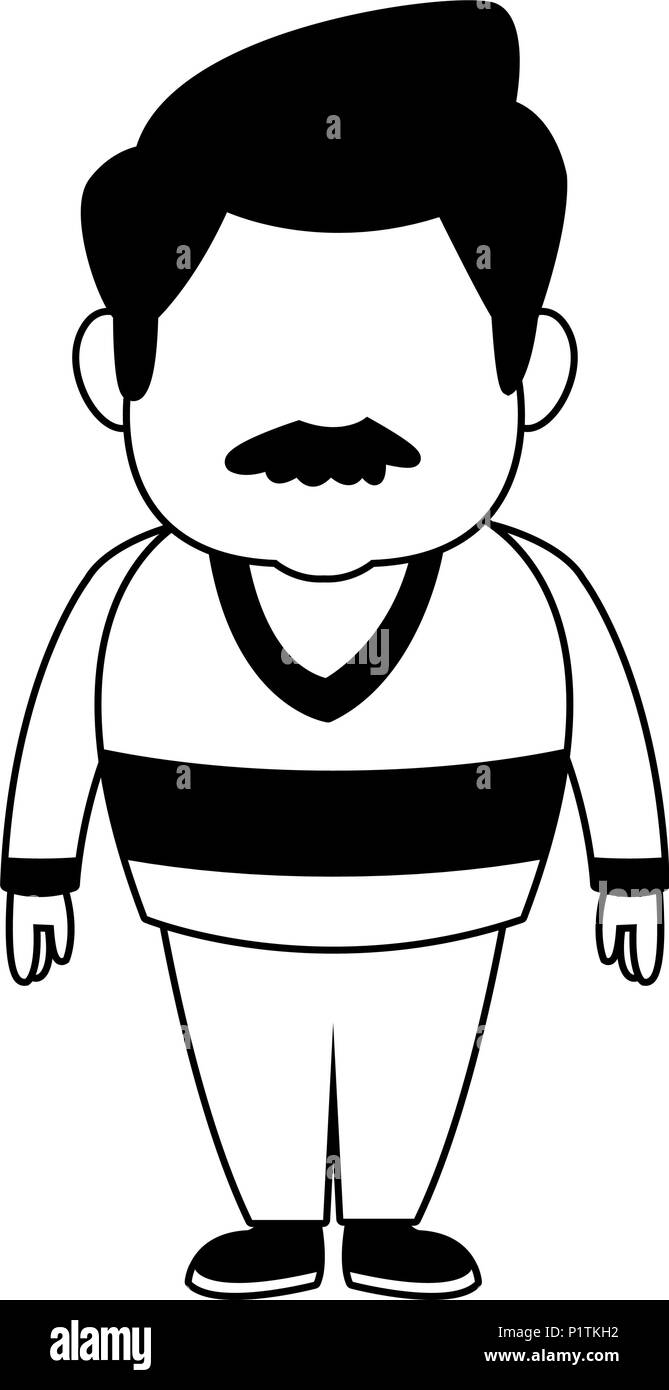 Cute father cartoon in black and white Stock Vector Image & Art - Alamy