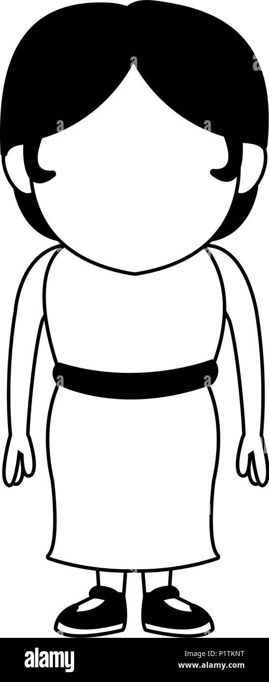 Cute mother cartoon in black and white Stock Vector Image & Art - Alamy