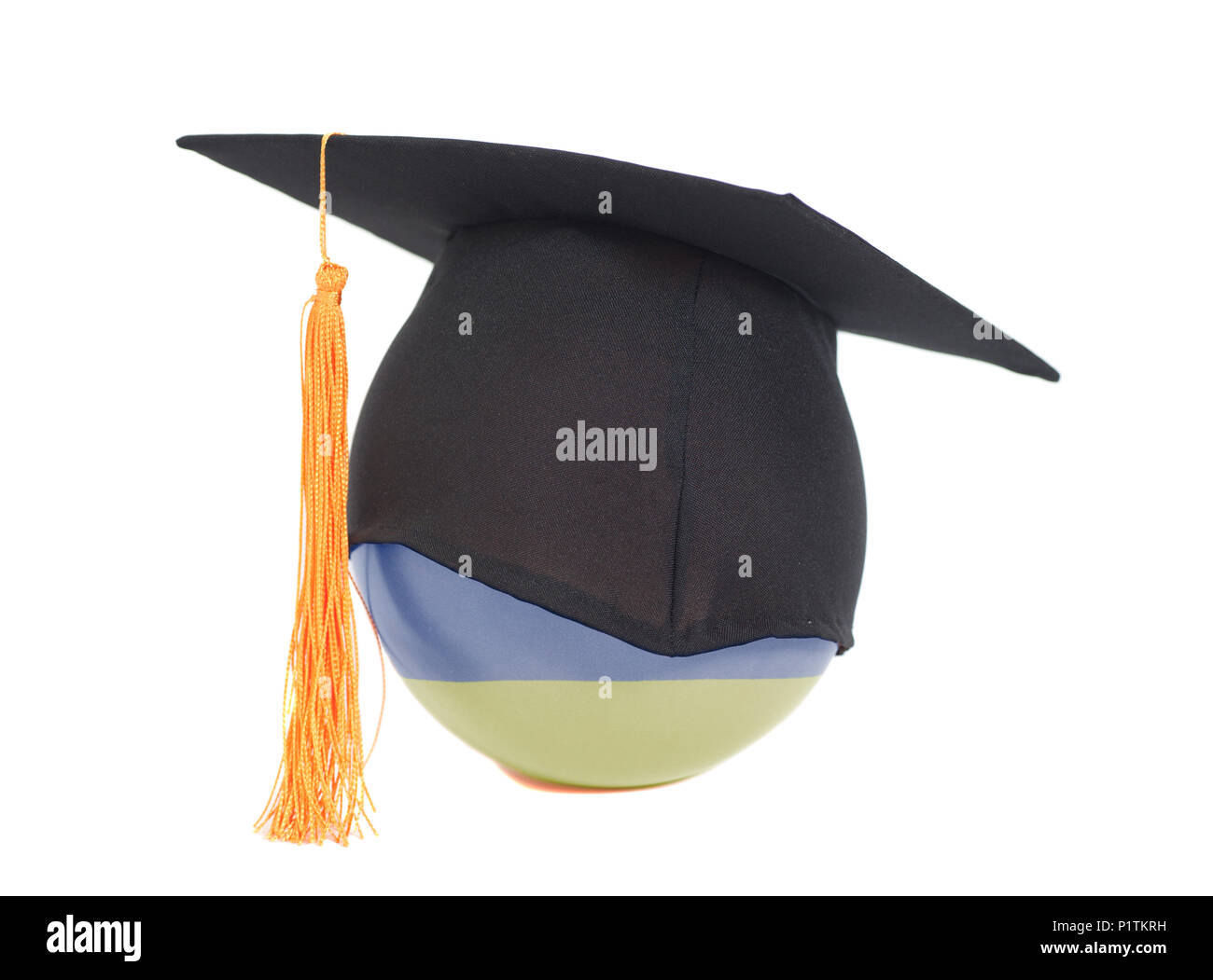 Graduation Cap and Flag of Ukraine isolated on a white background Stock ...