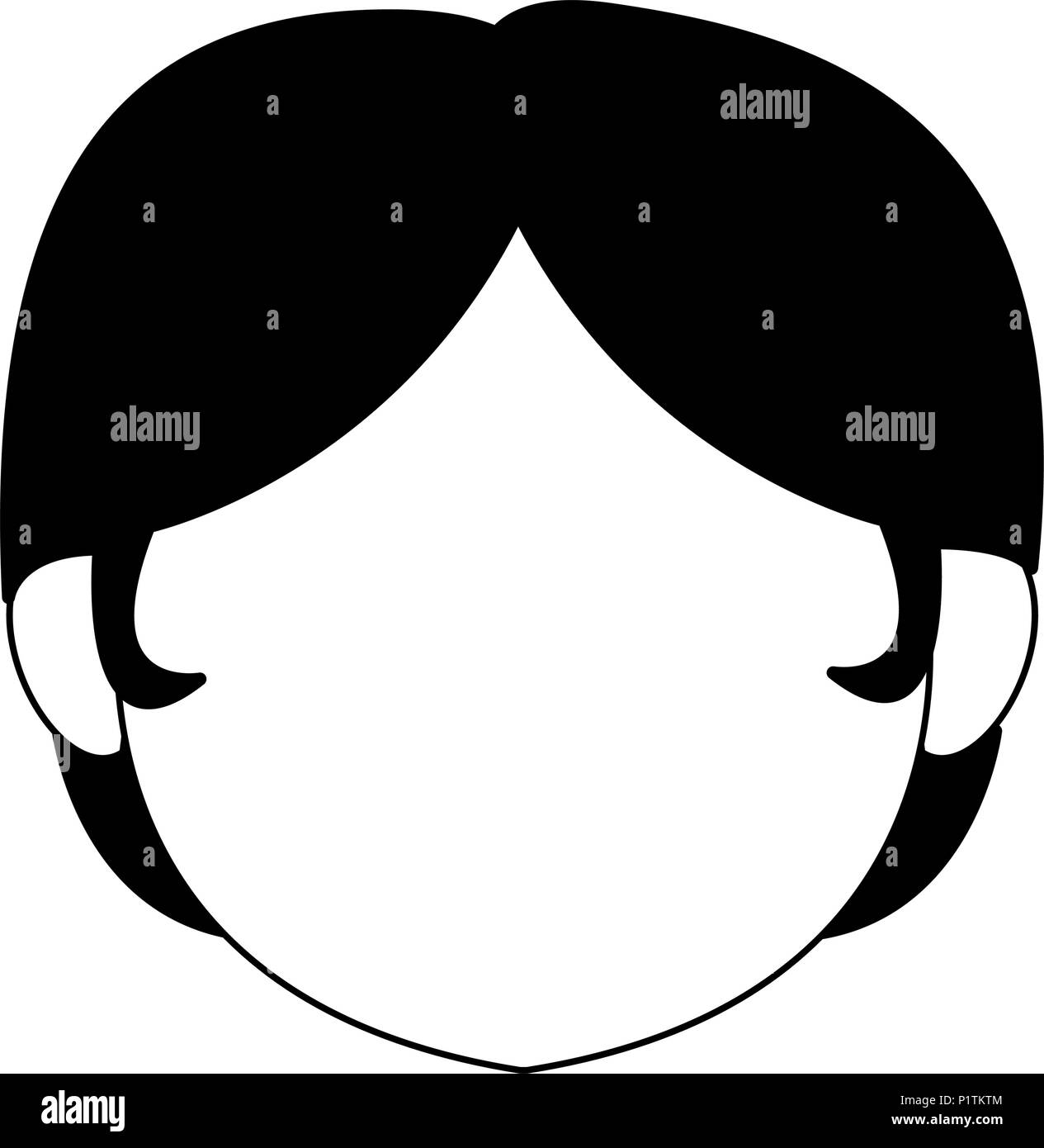 Cute grandmother faceless cartoon in black and white Stock Vector Image ...