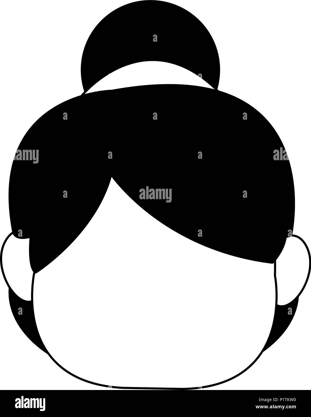 Cute grandmother faceless cartoon in black and white Stock Vector Image ...