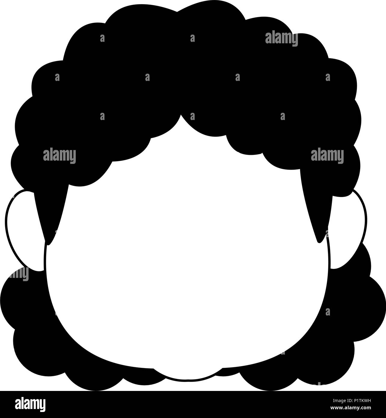 Cute grandmother faceless cartoon in black and white Stock Vector Image ...