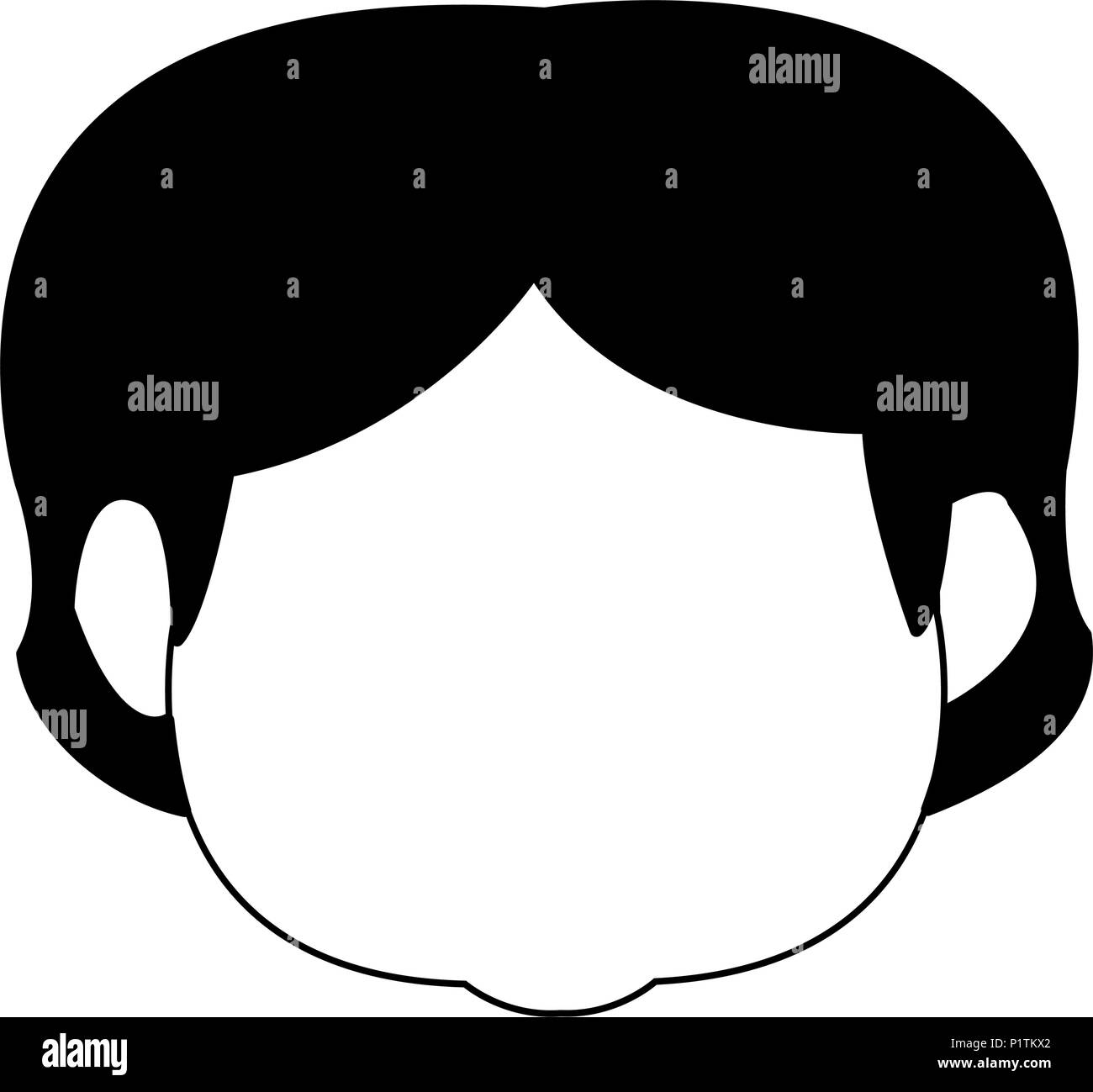 Cute grandmother faceless cartoon in black and white Stock Vector Image ...