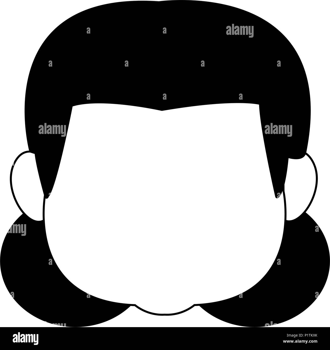 Cute grandmother faceless cartoon in black and white Stock Vector Image ...