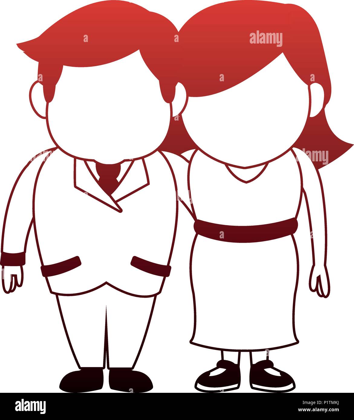 Portrait two lines Stock Vector Images - Alamy