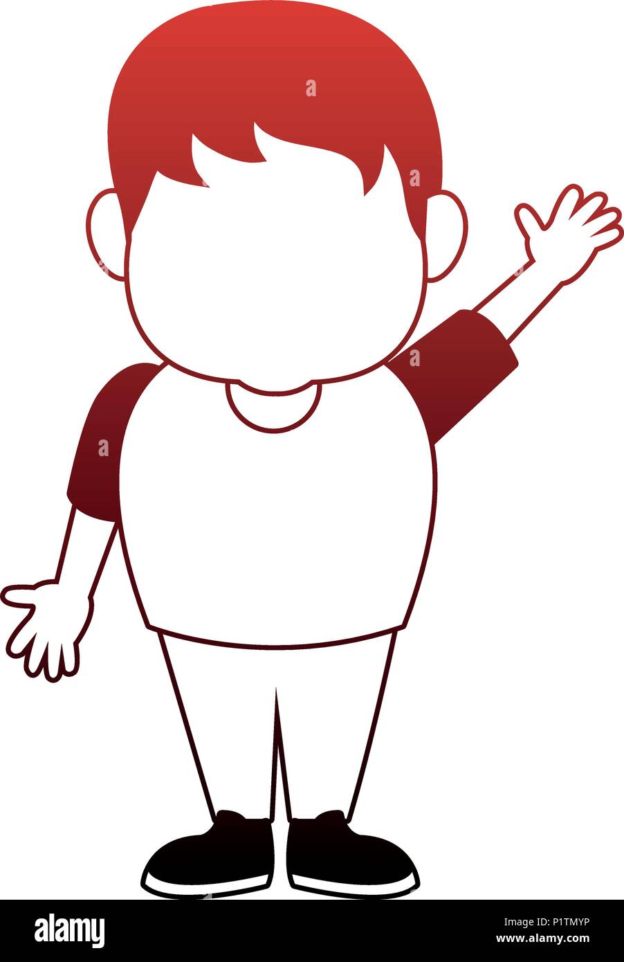 Cute boy cartoon red lines Stock Vector Image & Art - Alamy