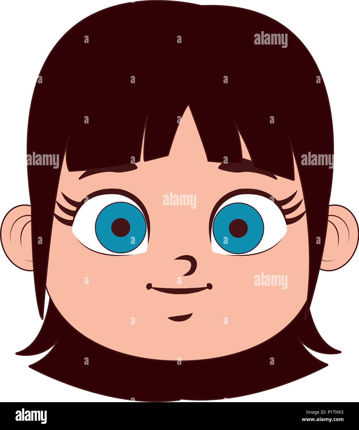 Beautiful girl face cartoon Stock Vector Image & Art - Alamy
