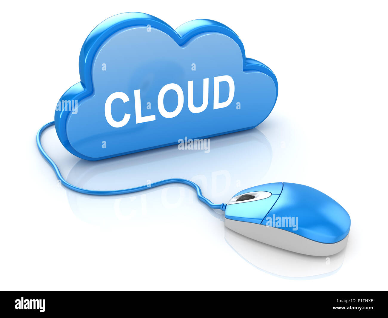 Computer Mouse with Cloud , This is a 3d rendered computer generated ...