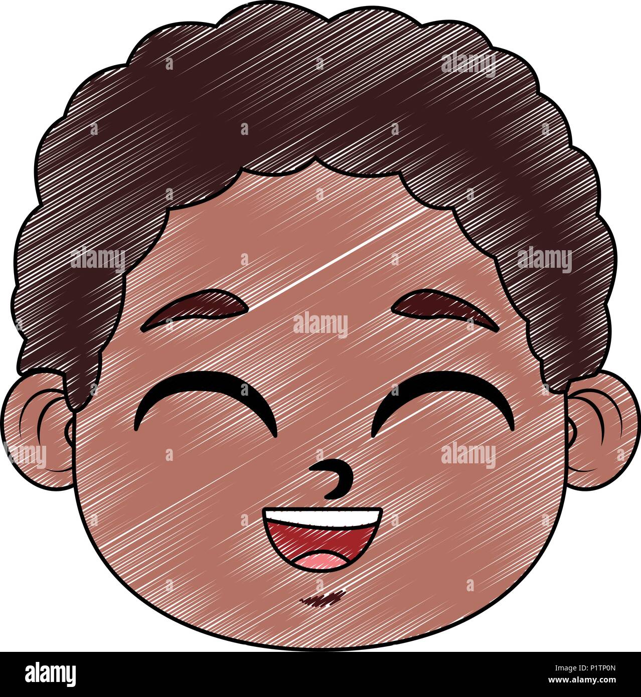 Cute boy face cartoon scribble Stock Vector Image & Art - Alamy