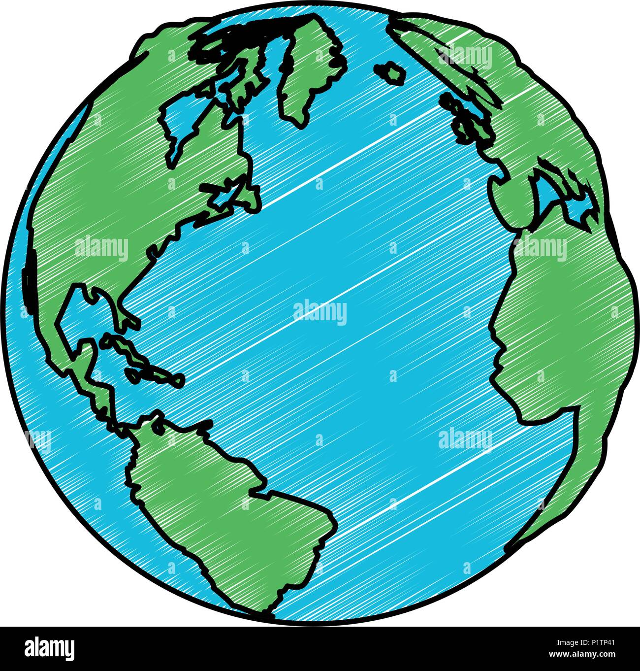 Earth planet isolated scribble Stock Vector Image & Art - Alamy