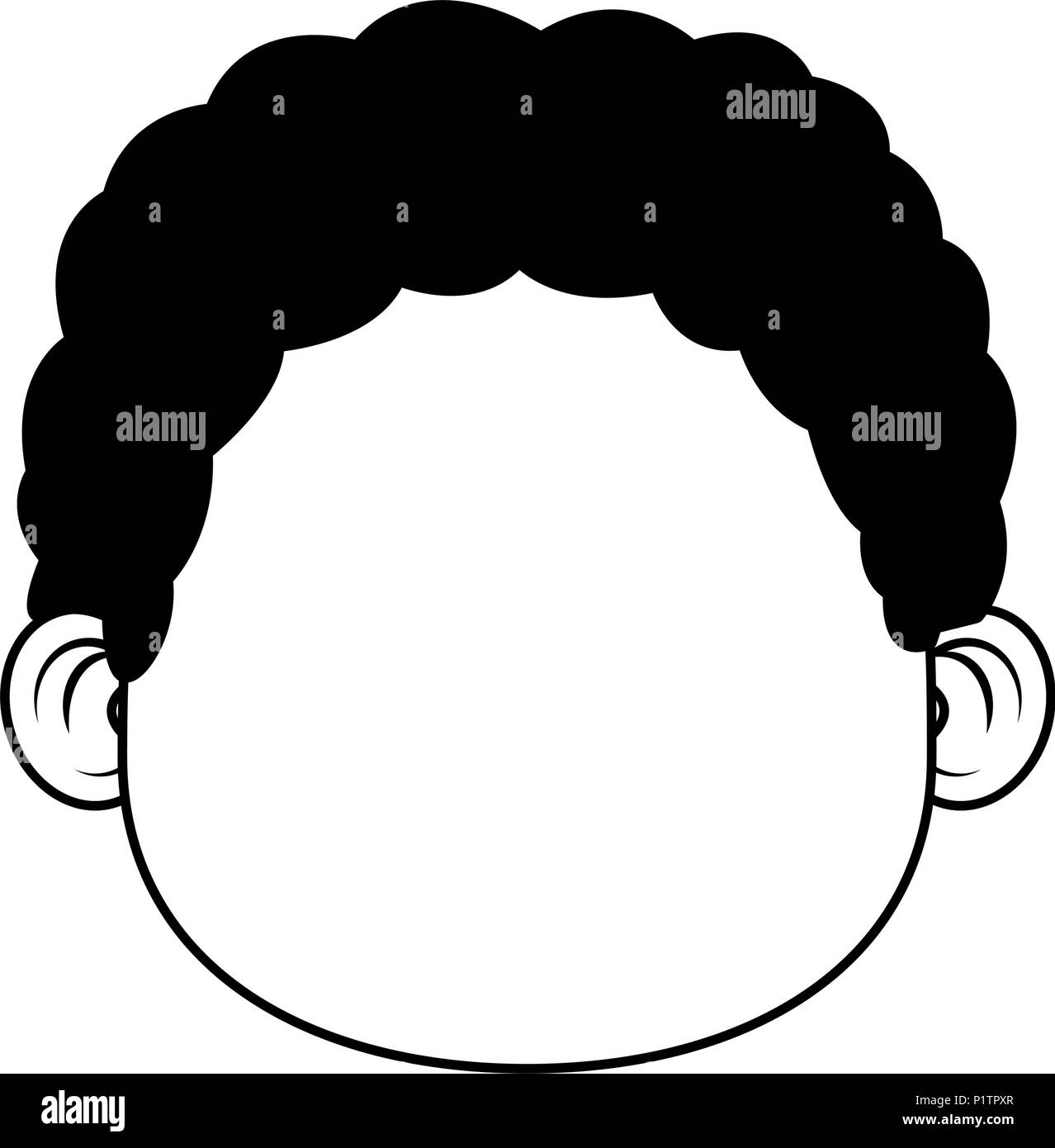 Cute boy faceless cartoon in black and white Stock Vector Image & Art ...
