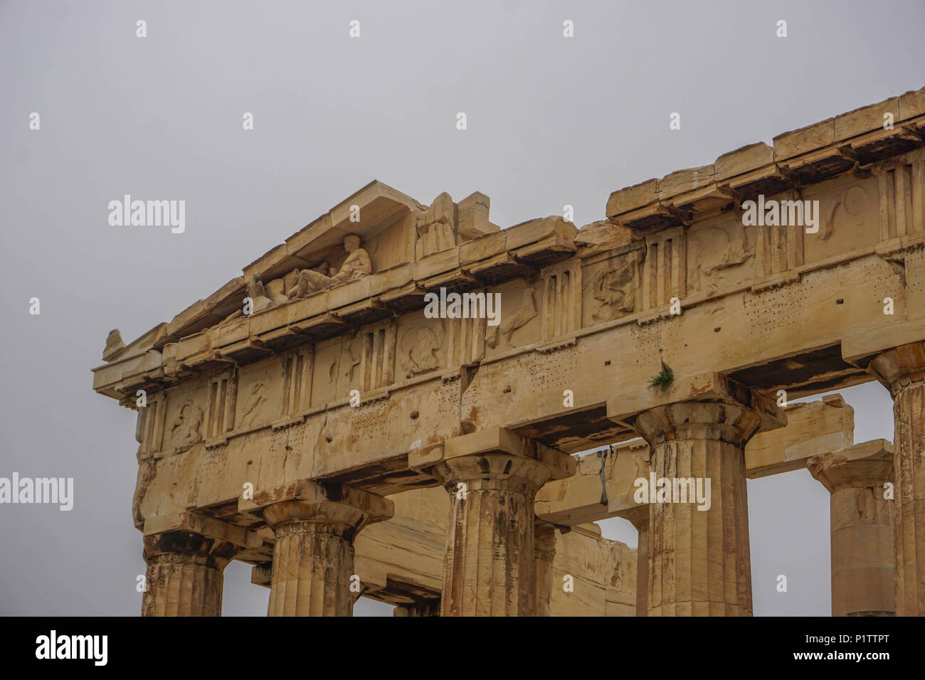 Athens, Greece: Detail of the Parthenon, 447-438 BCE, at the Acropolis ...
