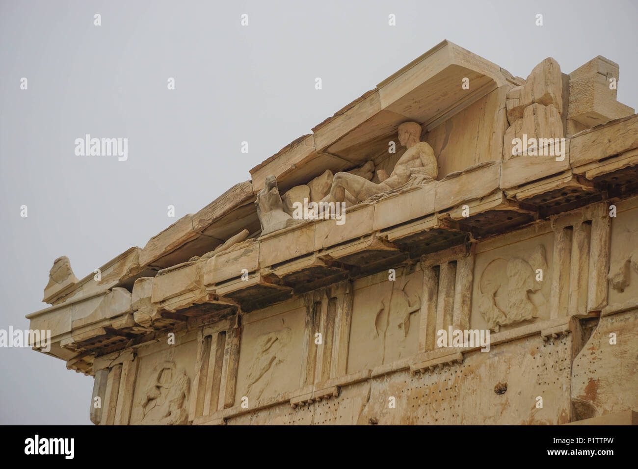 Athens, Greece: Detail of the Parthenon, 447-438 BCE, at the Acropolis ...