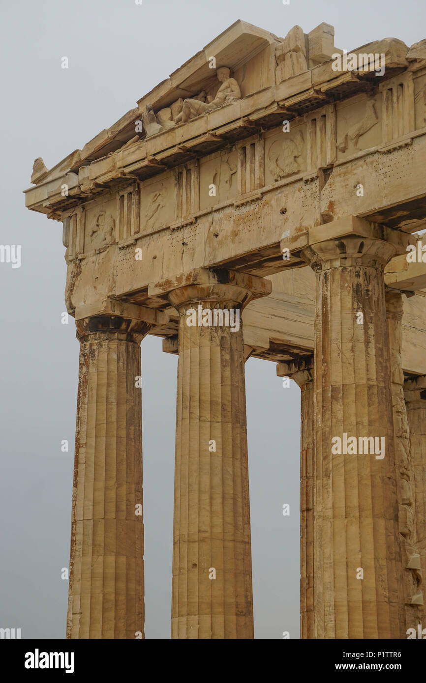Athens, Greece: Detail of the Parthenon, 447-438 BCE, at the Acropolis ...