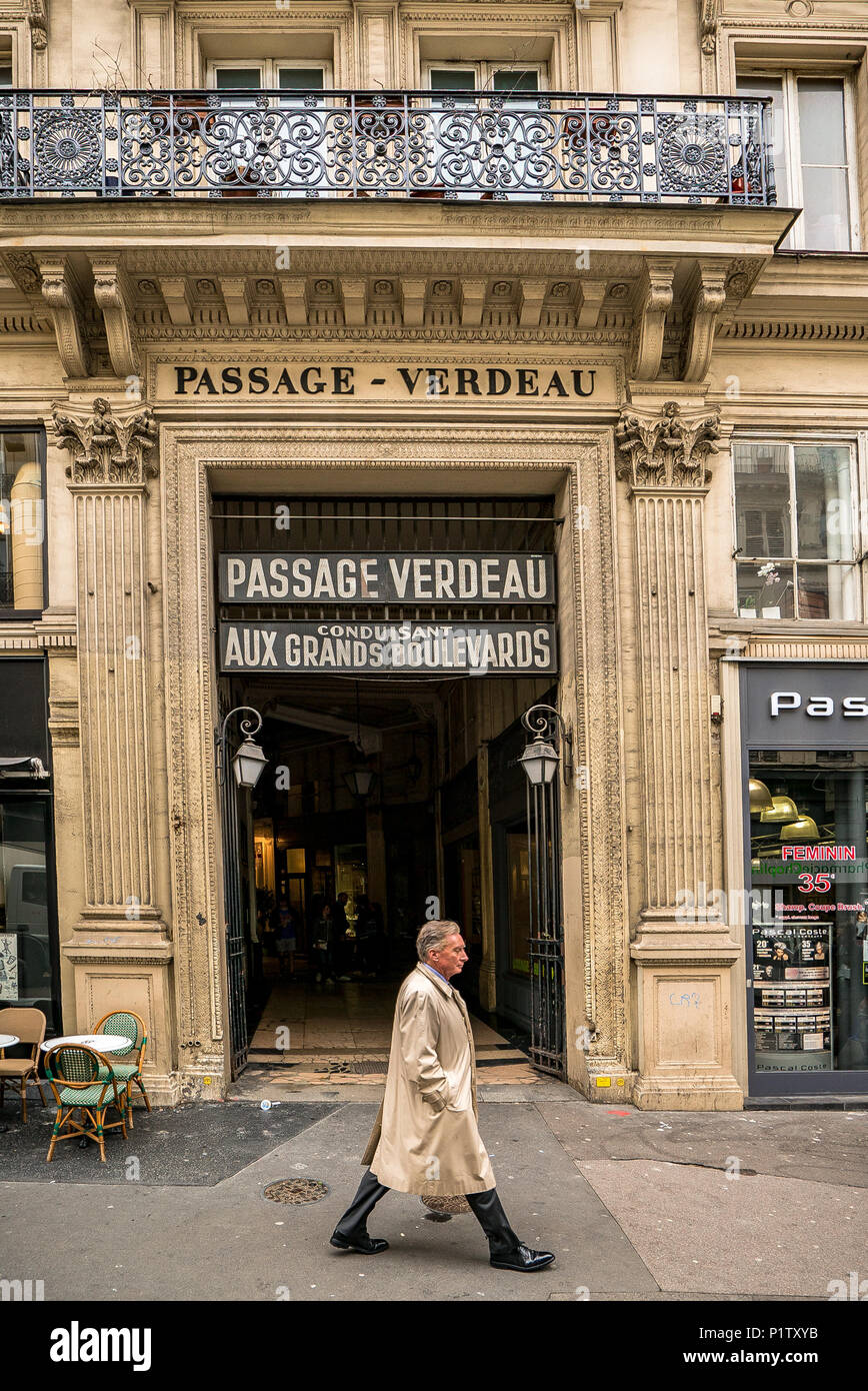 The facade to Passage Verdeau, one of Paris' Covered Passages Stock ...