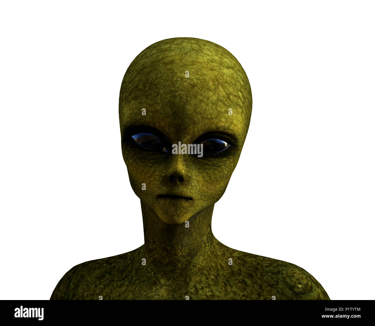 3D render of a green alien Stock Photo - Alamy