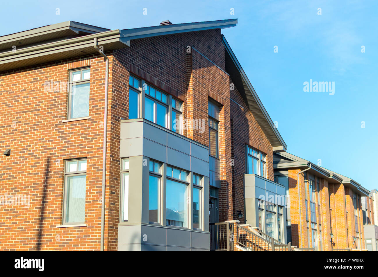 Expensive modern house with huge windows in Montreal, Canada Stock ...