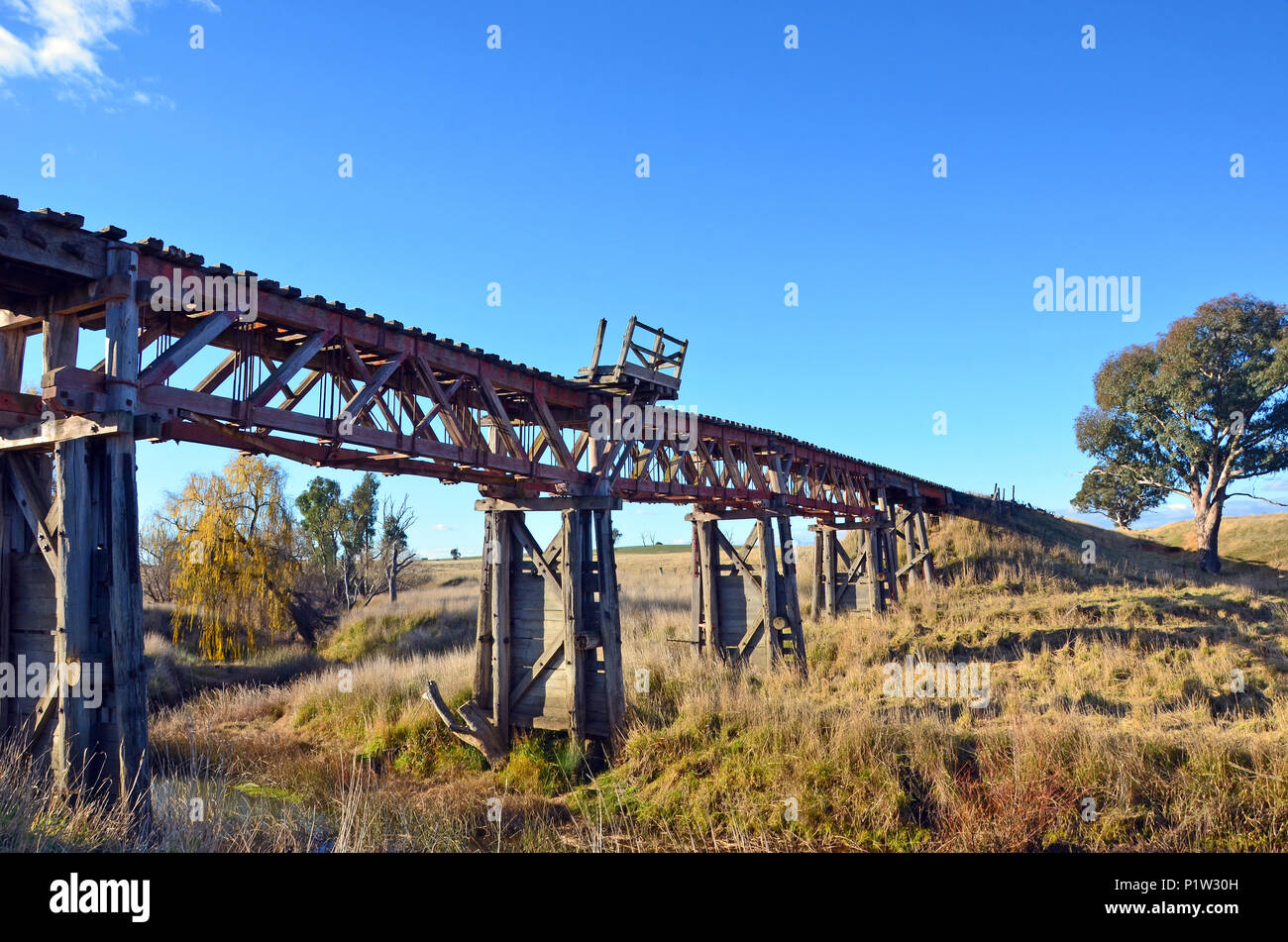 Old wooden railroad bridge over hi-res stock photography and images - Alamy