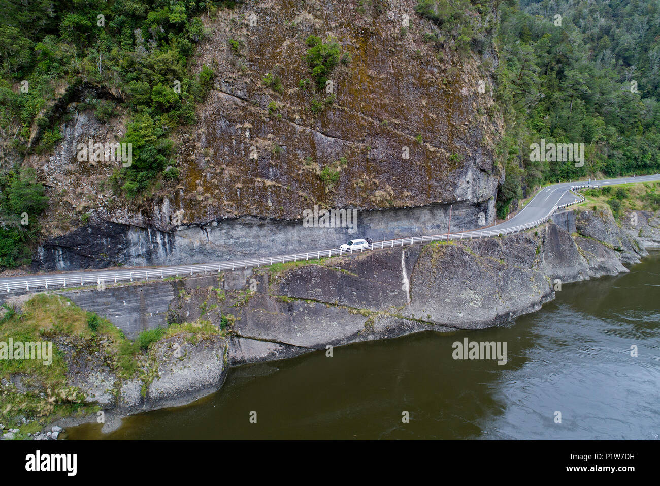 Hawks Crag, and Buller River, Buller Gorge, State Highway 6 near ...