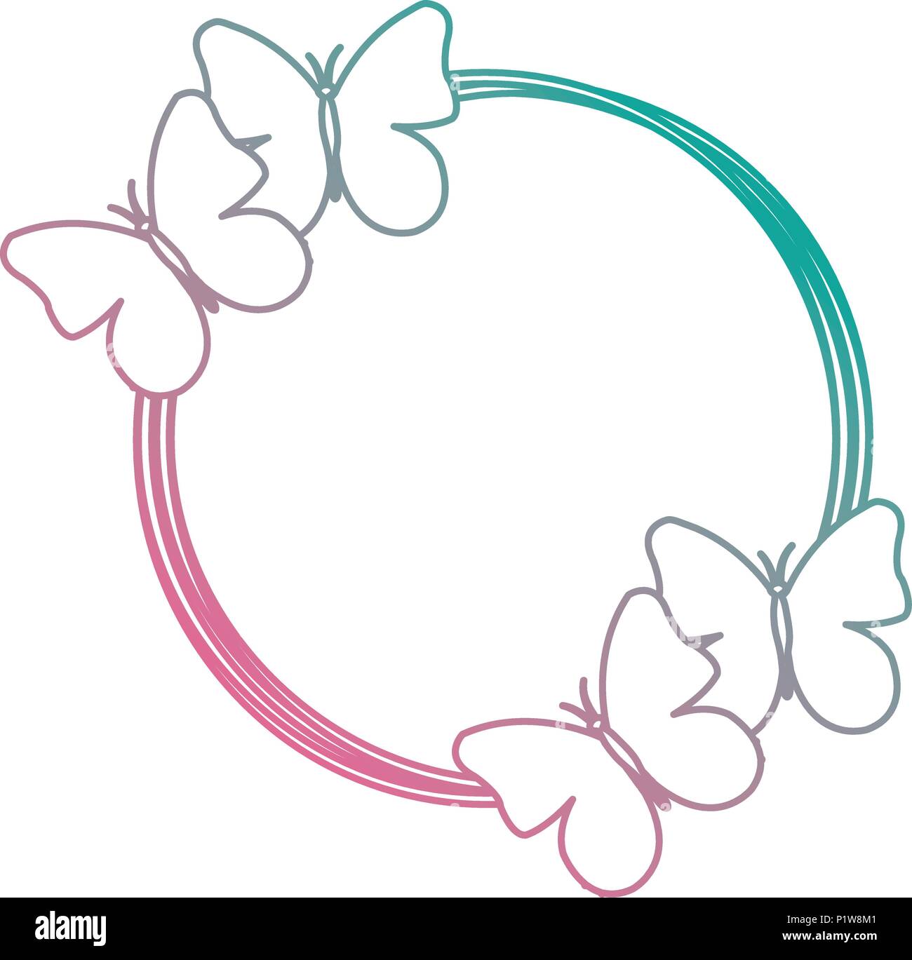 decorative frame with butterflies Stock Vector Image & Art - Alamy