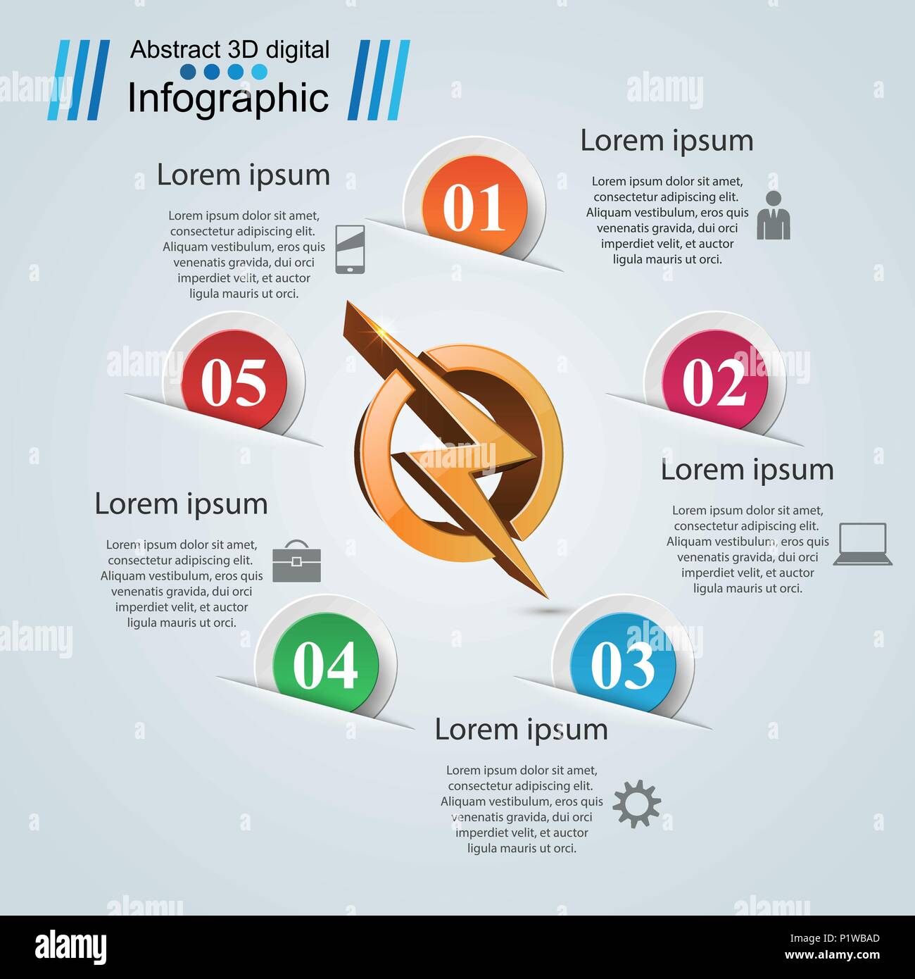 Lightning paper origami business infographic Stock Vector Image & Art ...