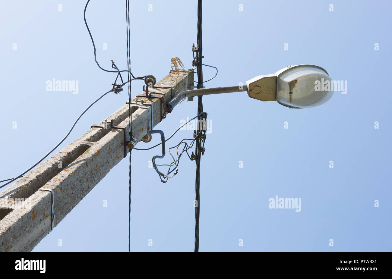 Electric streetlight in the streets of Romania - Europe Stock Photo - Alamy