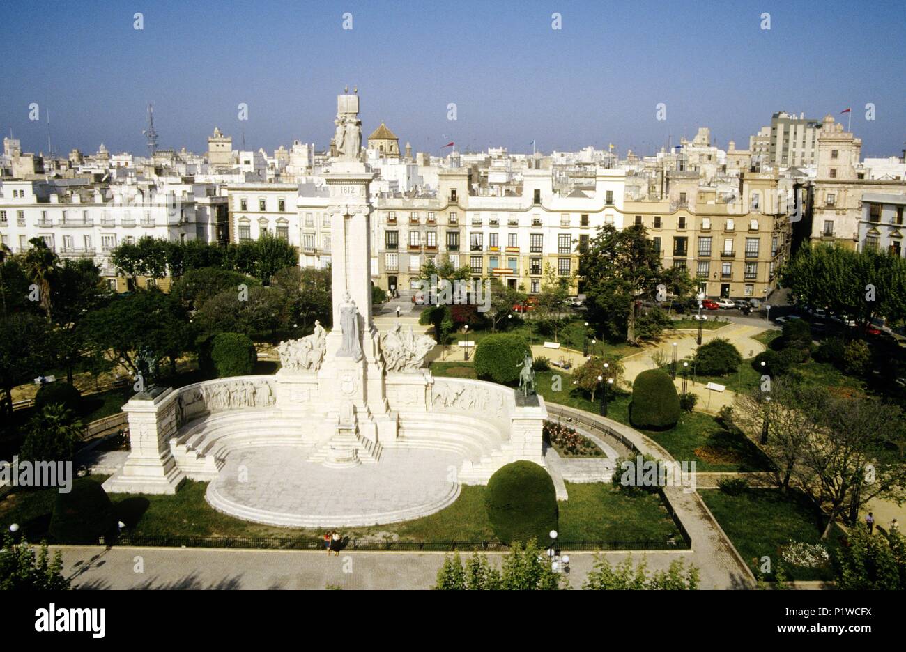 España Square, Monument to Spanish 1812 Constitution Stock Photo - Alamy